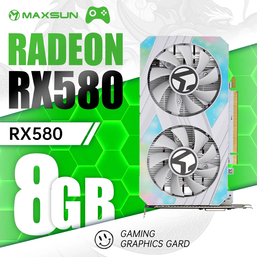MAXSUM-Original-RX-580-8GB-2048SP-14NM-256Bit-GDDR5-Gaming-Card-placa ...