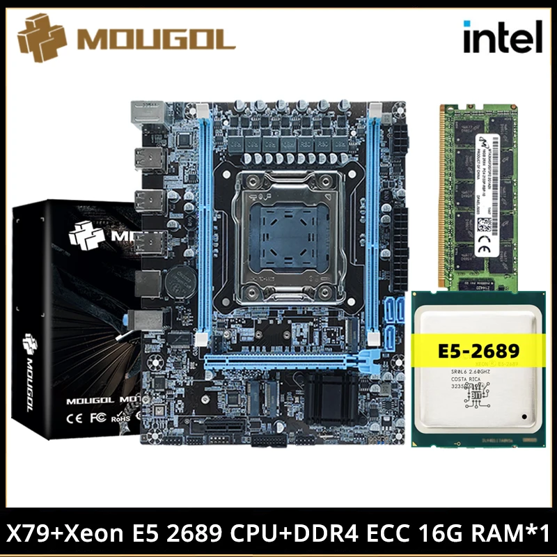 MOUGOL New X79 Gaming Motherboard Set with Intel Xeon E5 2689 CPU & Dual-channel DDR4 16Gx1 MHz ...