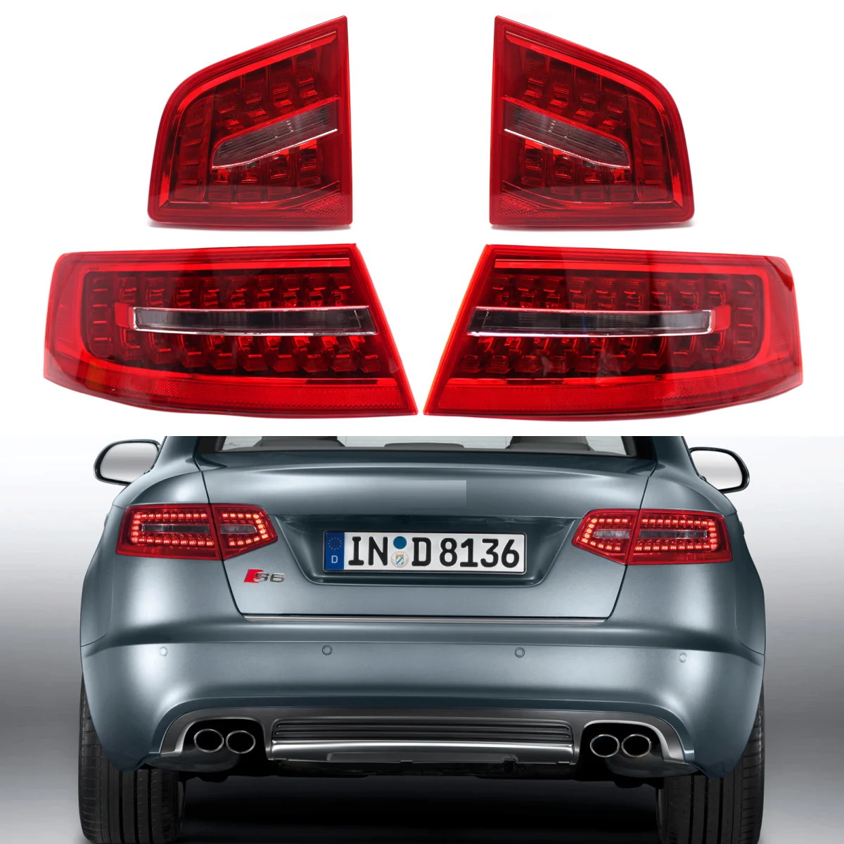 Car-Tail-Light-Assembly-For-Audi-A6-C6-S6-Quattro-RS6-Saloon-Sedan-2009 ...