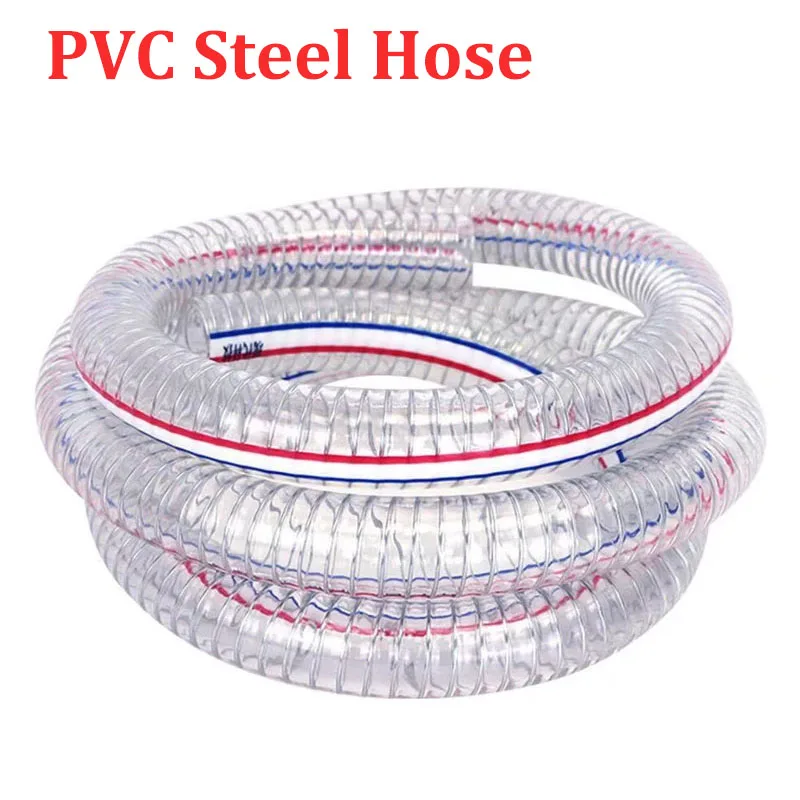 PVC-Clear-Steel-Wire-Hose-HIGH-TEMP-Plastic-Transparent-Water-Oil-Pipe ...