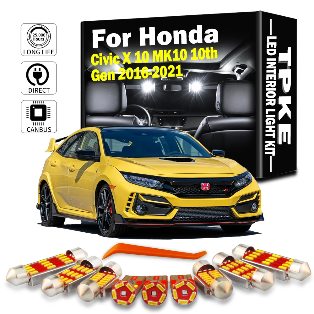 TPKE-10Pcs-LED-Interior-Light-Kit-For-Honda-Civic-X-10-MK10-10th-Gen ...