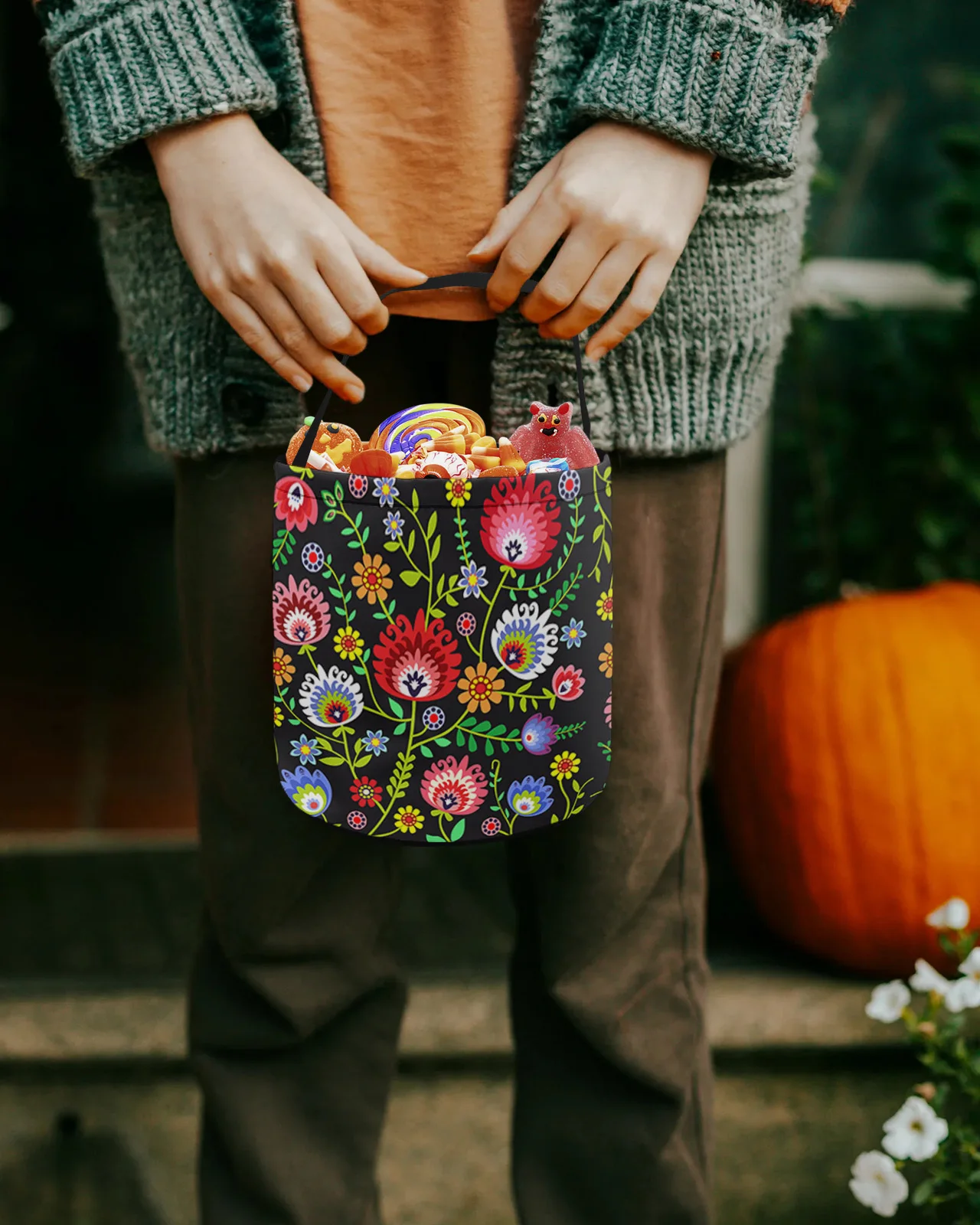 Mexican Floral Storage Bins Pattern