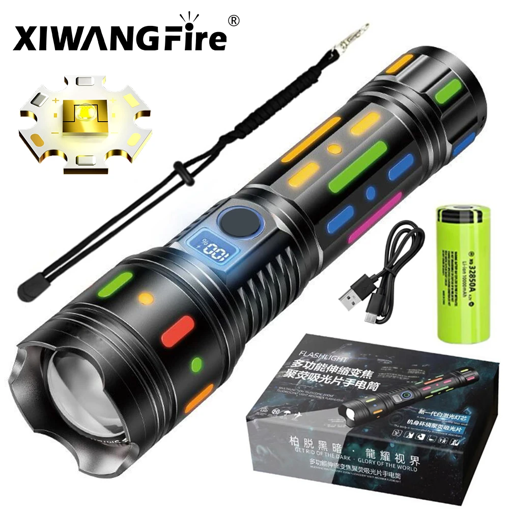 1000M Tactical Long Range LED Flashlight Aluminum Alloy Variable Focus ...