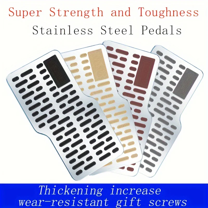 1PCS Auto Foot Rest Pedal Plate Floor Carpet Mats Non-Slip Stainless ...