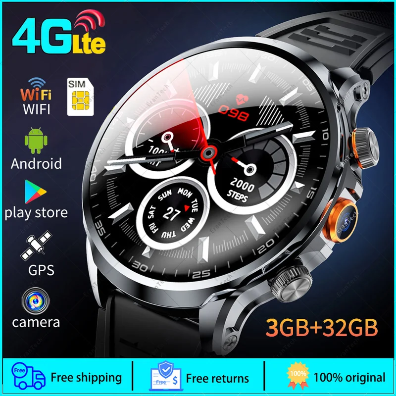 4G-LTE-Smartwatch-Android-Smart-Watch-Men-Women-GPS-32G-ROM-Storage-HD ...