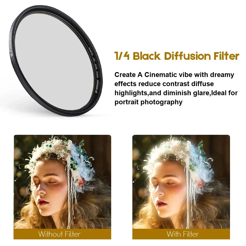 UEGOGO 62mm Filter Gradient GND Red GrEy CPL/UV/MCUV ND2-400/Soft Focus ...