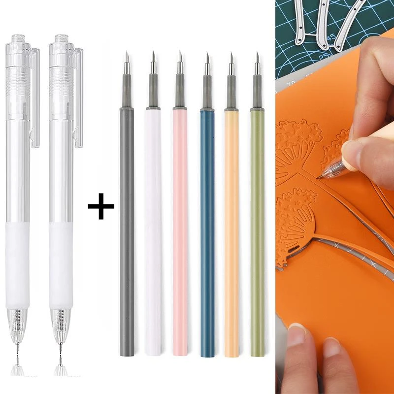2+6Pcs Knife Pen Refill Set Art Utility Paper Cut Knife Scrapbooking ...