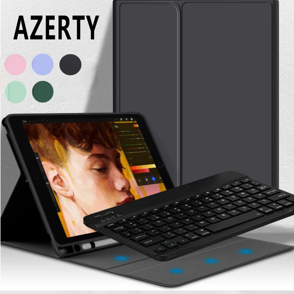 Caso do teclado de azerty para samsung tab a8 2022 a7 10.4 teclado capa ...