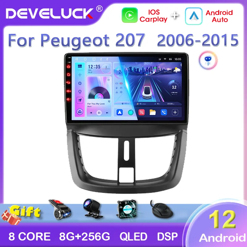 2-Din-Android-12-Car-Radio-Multimedia-Video-Player-For-Peugeot-207-CC ...