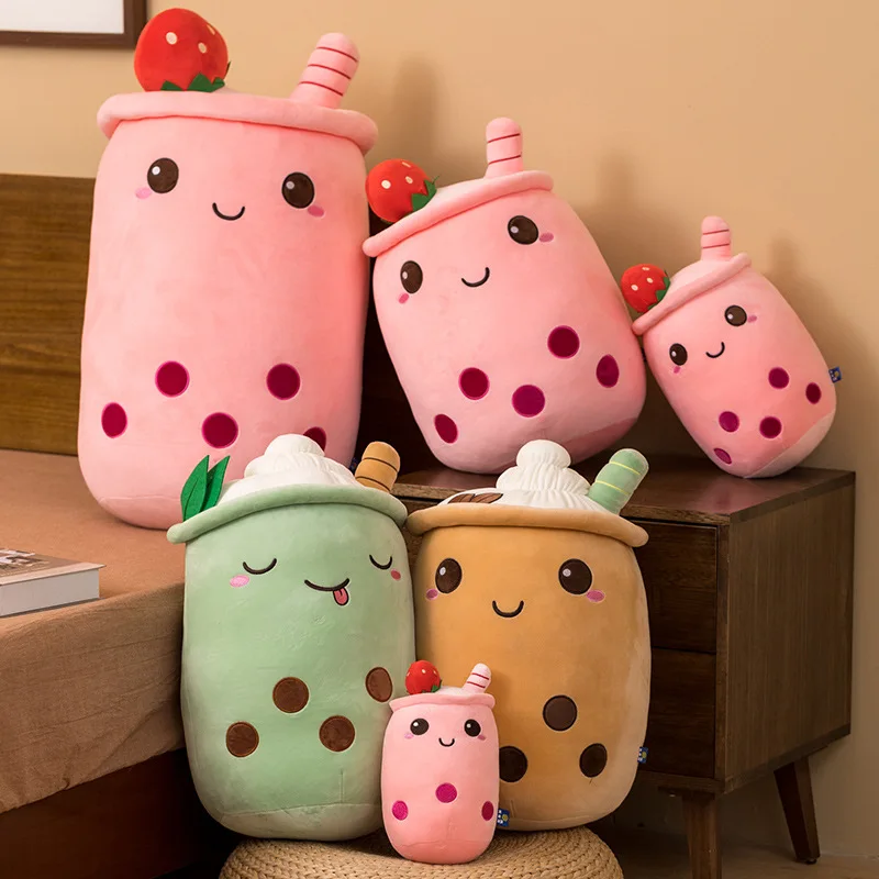 Cute 23cm Soft Boba Bubble Tea Soft Pillow Pearl Plush Boba Fruit ...