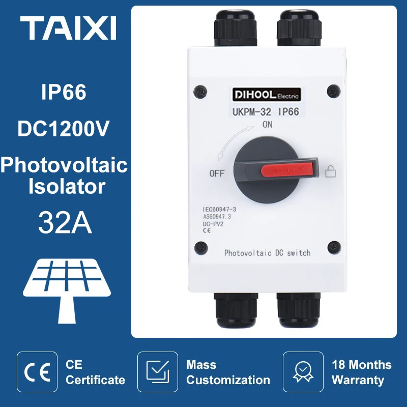 Photovoltaic Electrical Isolator Solar Switch PV Photovoltaic DC Switch ...