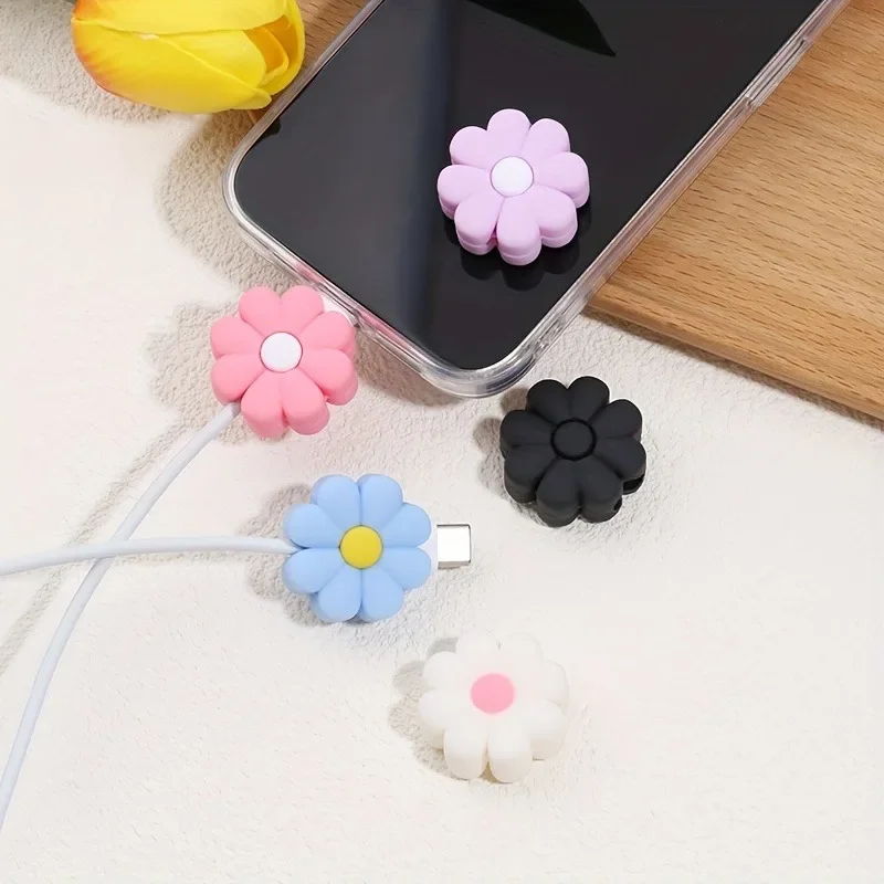Cute Cartoon Flower Clouds Cable Protector Bites Wire Organizer Winder ...