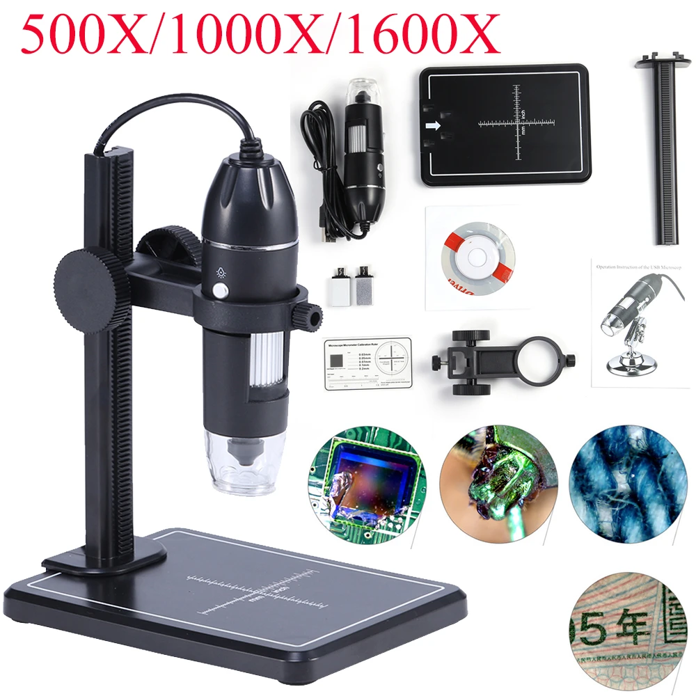 1600x 8 Led Digital Microscope For Soldering Type-c Usb Electronic ...