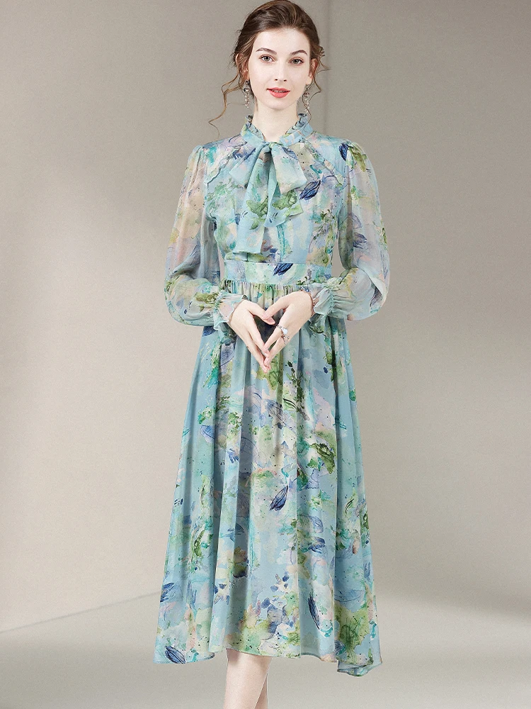 High end 100% vestido de seda real 2023 primavera vestidos elegantes ...