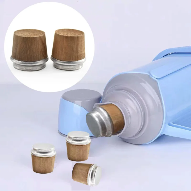 2Pc-Wood-Thermos-Stopper-Natural-Safe-Cork-Plug-Vacuum-Flasks-Seal-Cork ...