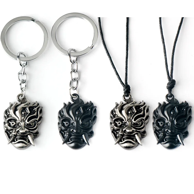 samurai-keychain-Japanese-samurai-oni-mask-cabochon-keychain-Bag-Car ...
