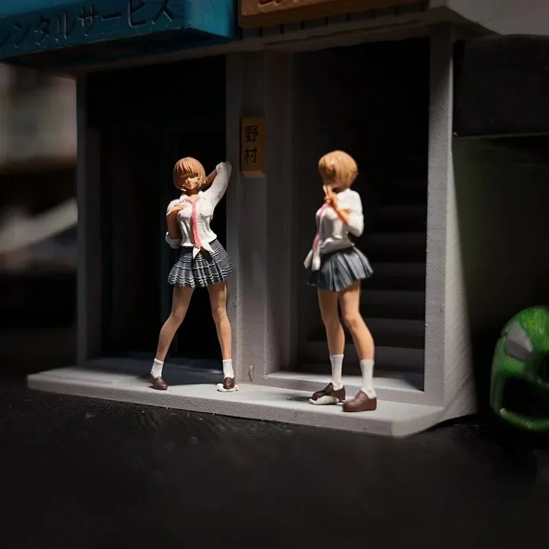 2pcs-1-64-Scale-JK-Uniform-Girl-Figure-Model-Scene-Accessories-Doll-Toy ...