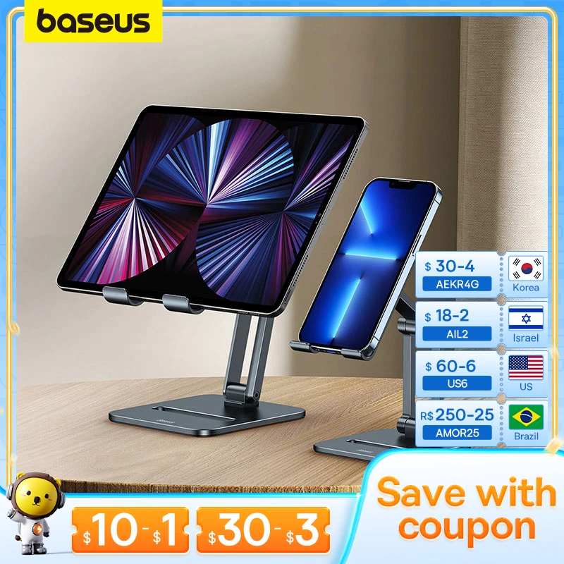 Baseus Phone Holder Stand Aluminum Alloy Cell Phone Tablet Stand ...