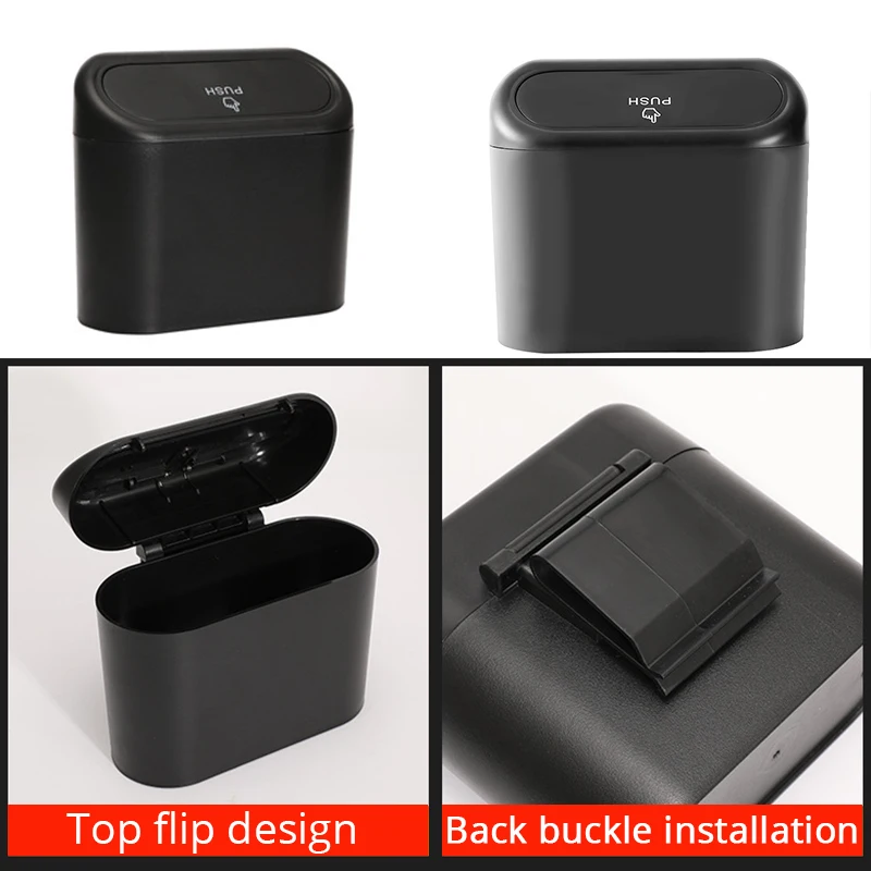 Car Trash Can Hanging Dustbin Garbage Box Car Interior Storage Case ...