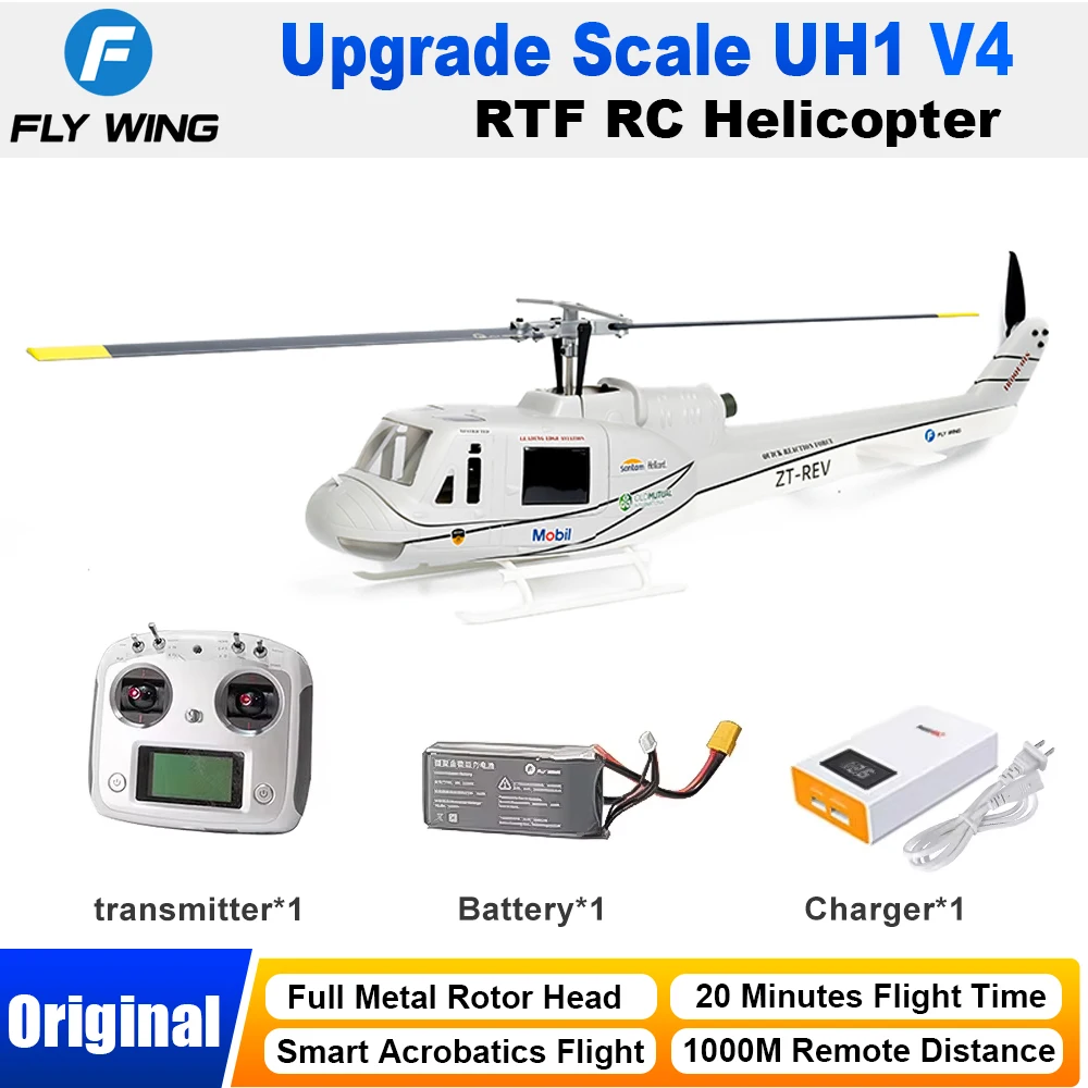 Upgrade-Version-FLYWING-UH1-V4-Scale-RC-Helicopter-450-Helicopter-H1 ...