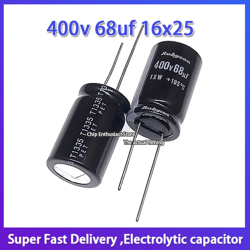 5PCS-Rubycon-imported-aluminum-electrolytic-capacitor-400v-68uf-16x25 ...