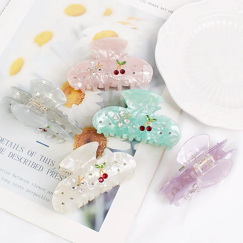 3-15-inch-Shiny-PVC-Hair-Claw-for-Women-Girls-Chic-Cherry-Butterfly ...