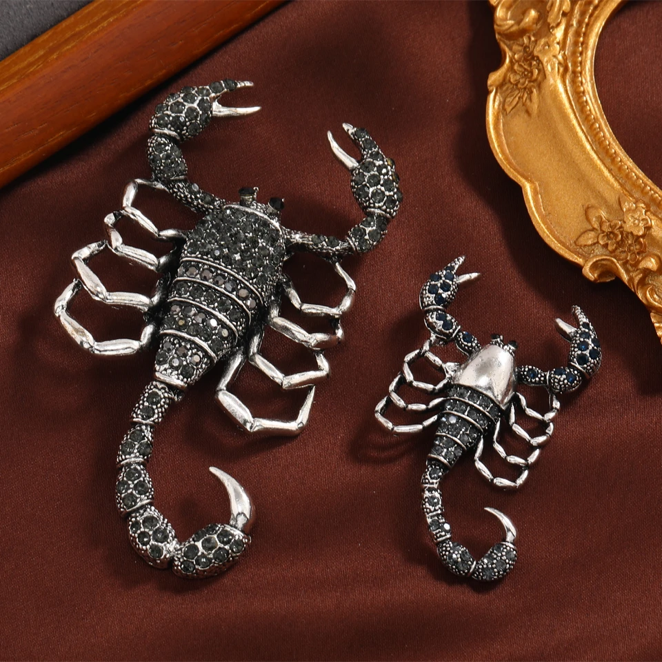 Morkopela Fashion Jewelry Wholesale Gray Rhinestone Scorpions Brooch ...