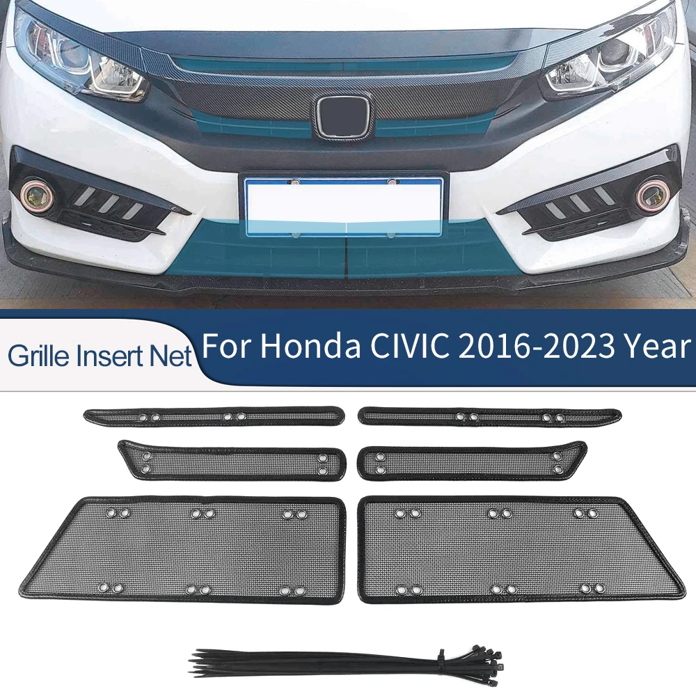 For-Honda-CIVIC-2016-2023-Car-Accessories-Front-Grille-Insert-Net-Anti ...