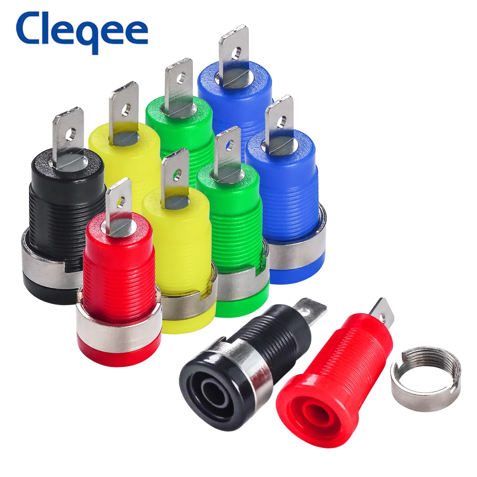 Cleqee-P3007-10pcs-set-5-Color-4mm-Banana-Socket-Binding-Post-Nickel ...