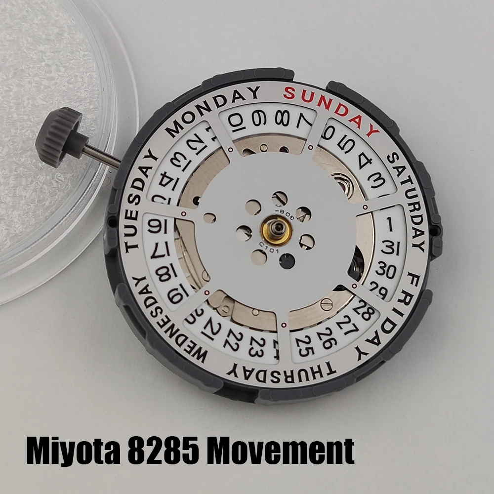 New-High-Quality-Miyota-8285-Movement-Double-Calendar-White-Movement ...