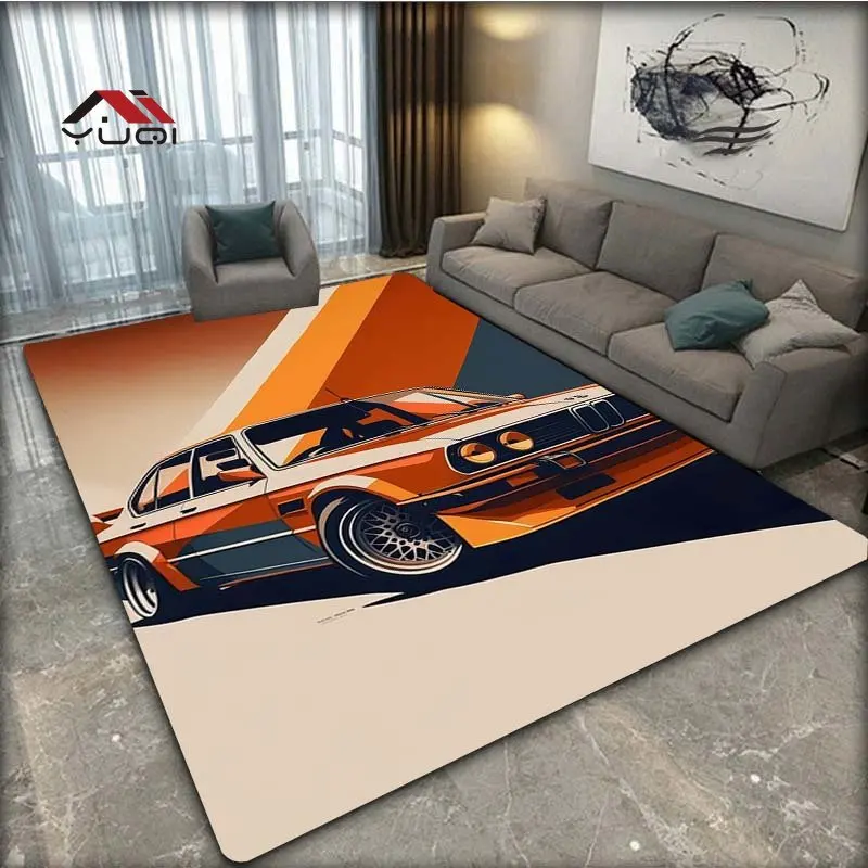 Retro-Racing-Car-Living-Room-Area-Carpet-Bathroom-Mat-Creative-Doormat ...