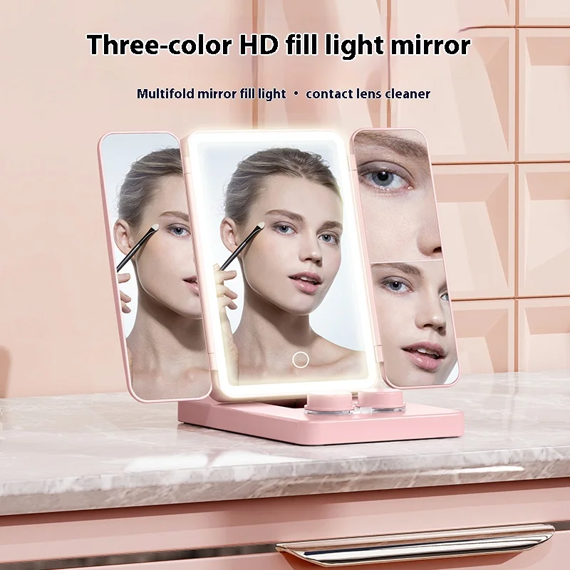Makeup-mirror-rechargeable-model-led-light-desktop-makeup-mirror-2-side ...