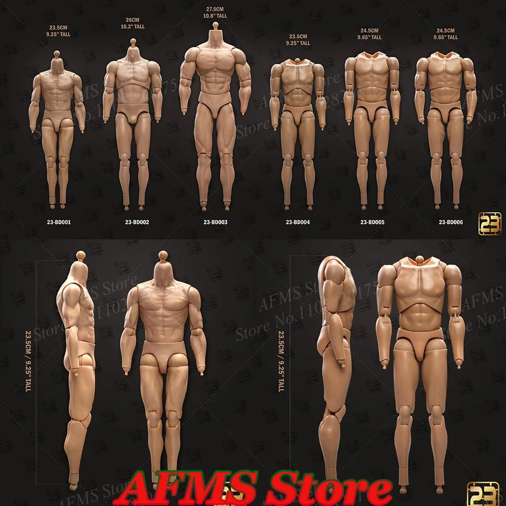 23TOYS 23-BD001-BD006 1/6 Men Soldier Body Standard Super Flexible Muscle Joint Body 12Inch ...