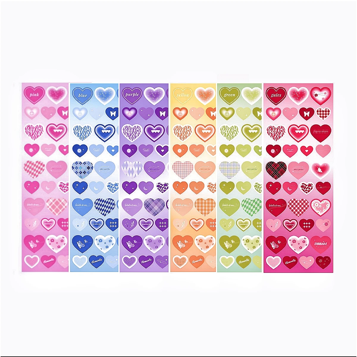 6-Sheets-Kawaii-Korean-Style-Heart-Shape-Deco-Stickers-For-KPOP ...