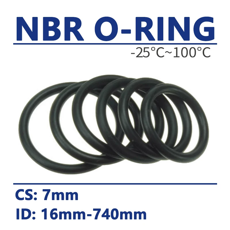 CS-7mm-O-Ring-NBR-O-Ring-Sealing-Gasket-ID-16mm-740mm-Black-Nitrile ...