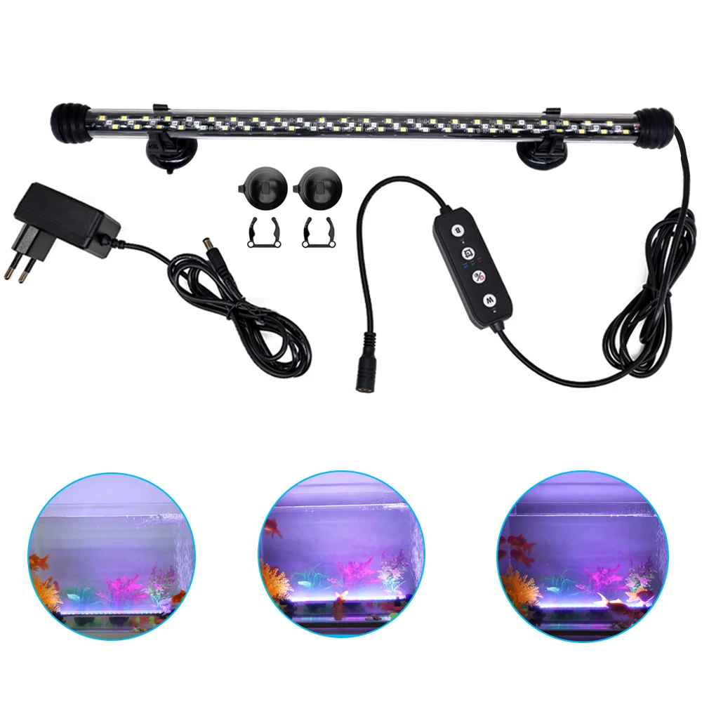 90 260V Aquarium LED IP68 Iluminação impermeável Luz Full Spectrum Fish ...