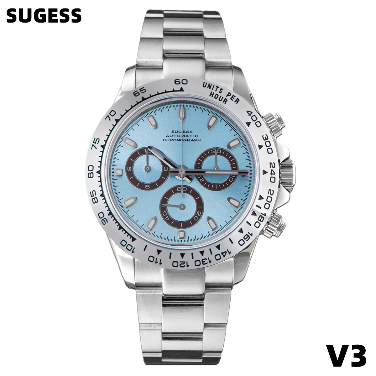 Sugess Diving Men Watches Panda Automatic Mechanical Chronograph 7750 ...
