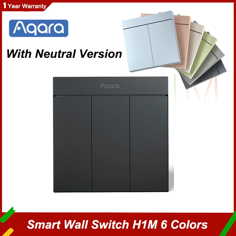 Aqaraスマート壁スイッチH1M中立火星ハイテク6色ワイヤレスキーライトスイッチzigbee 3.0複数モードhomekit ...