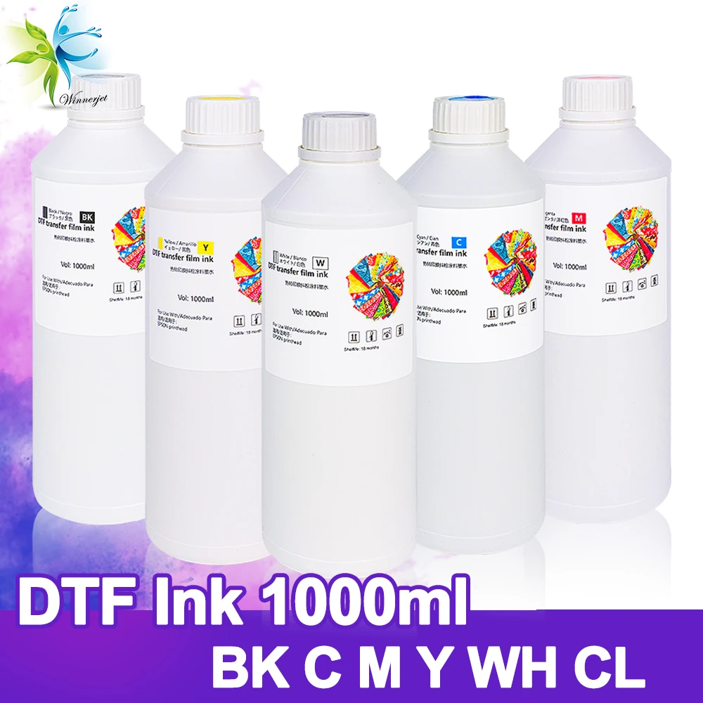 Direct To Transfer Film Ink DTF Ink White 1000ML For PET Film Hot Melt Powder DTF Printer