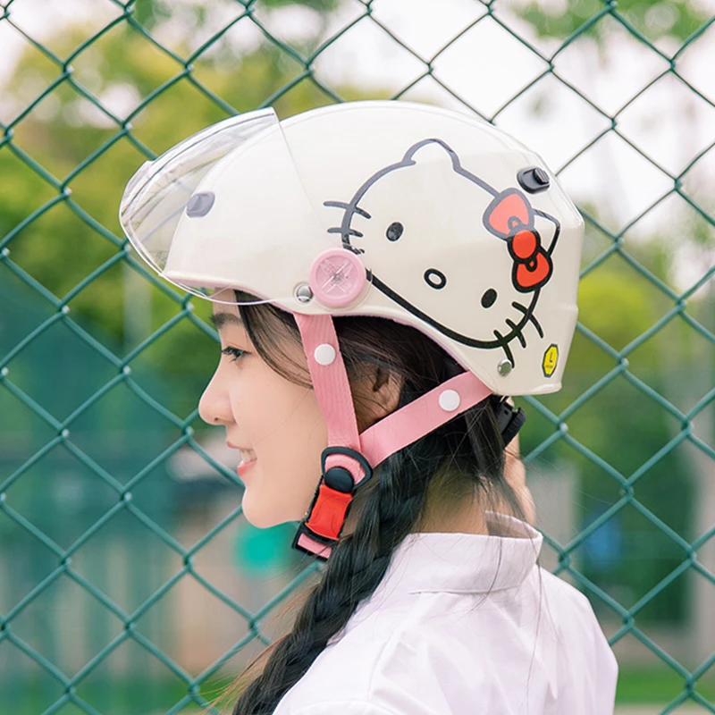 Ol-kitty-co-marca-dos-desenhos-animados-da-motocicleta-senhoras-capacete-crian-as-bicicleta-el ...