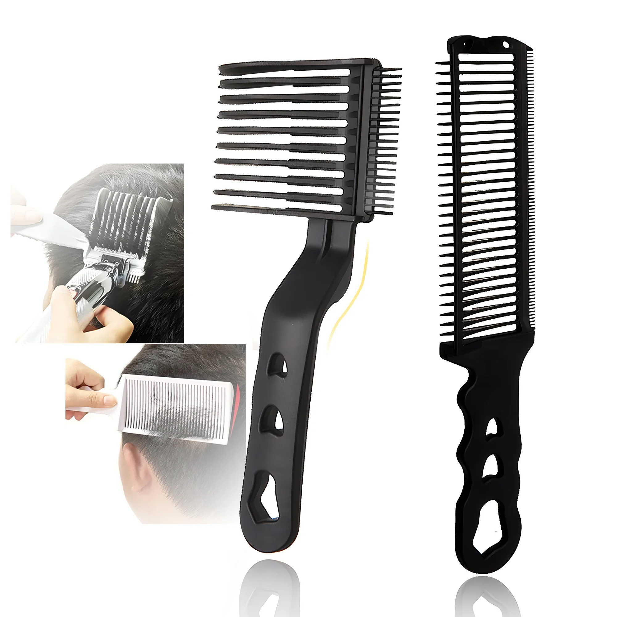 Flattop-Hair-Cutting-Template-Comb-for-Men-S-shaped-Hair-Trimmer-Curved ...