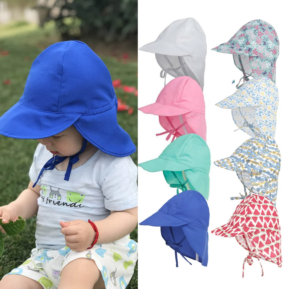 SPF-50-Summer-Baby-Sun-Hats-Kids-Adjustable-Wide-Brim-Beach-UV ...
