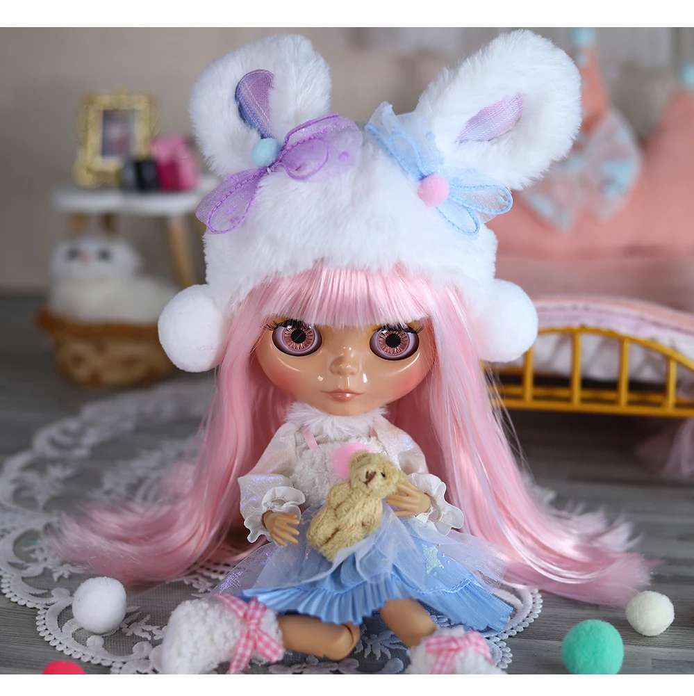 Selena – Premium Custom Neo Blythe Doll with Pink Hair, Tan Skin ...