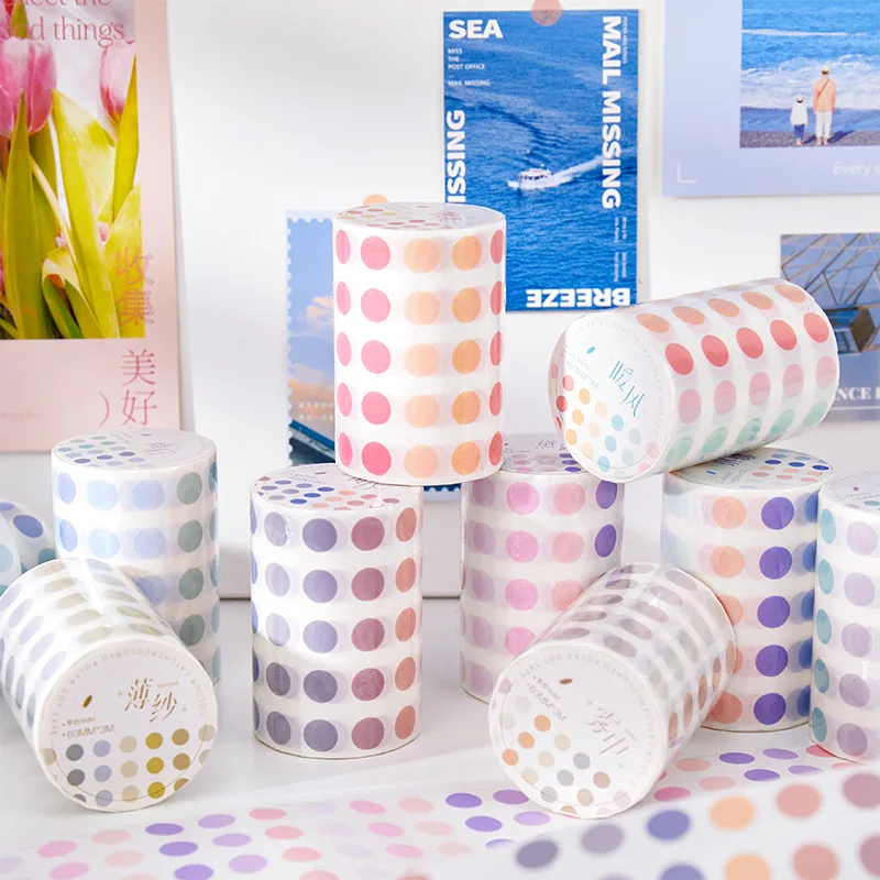 Simple Salt System Dot Masking Washi Tape Ins Round Decorative Adhesive ...