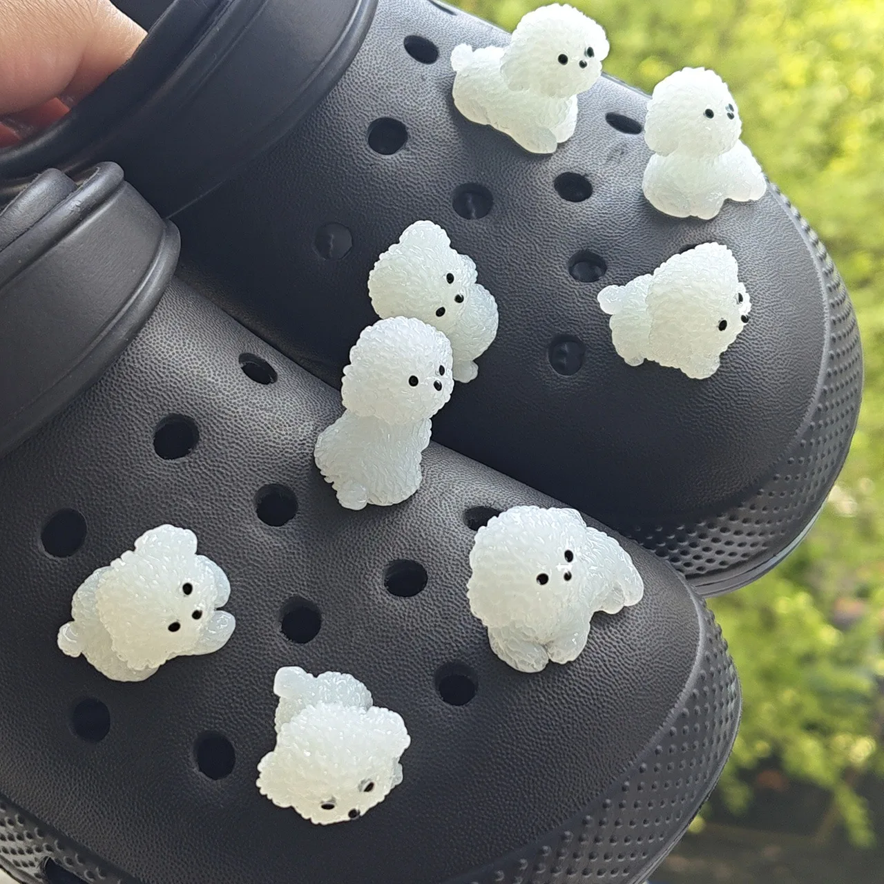 3D Luminous Puppy Shoe Charms for Crocs Cute Bichon Frise Boys Girls ...