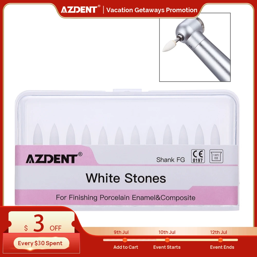 AZDENT-12PCS-Box-Dental-White-Stone-Polishing-Polisher-white-sandstone ...