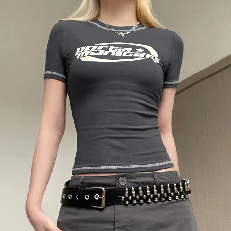 Cotton Y2k Crop Top 2000s Aesthetic Clothes Vintage Retro T shirt cotton-y2k-crop-top-2000s-aesthetic-clothes-vintage-retro-t-shirt
