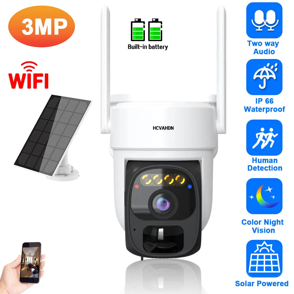 3MP-HD-Wifi-Rechargeable-Battery-PTZ-IP-Camera-Color-Night-Vision-Outdoor-Wireless-Solar-Power ...