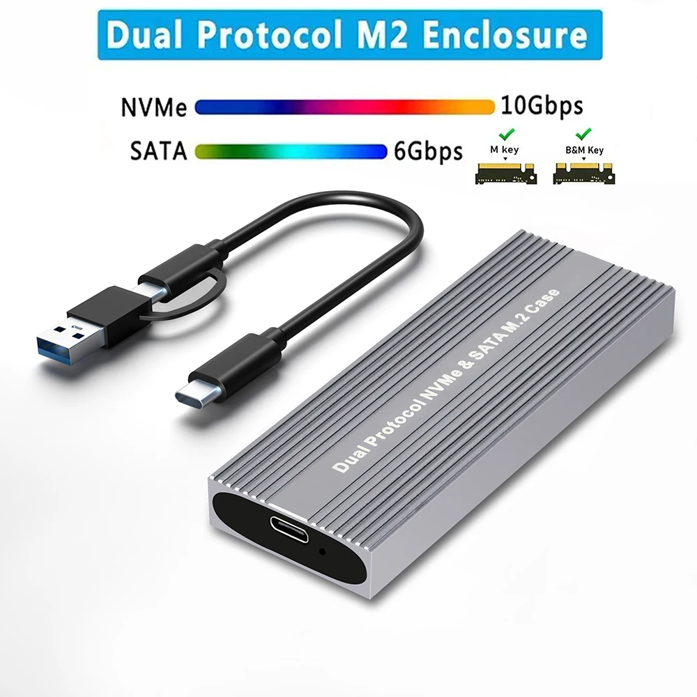 SSD-NVMe-M2-Enclosure-Case-Dual-Protocol-M-2-SATA-NVMe-SSD-External ...
