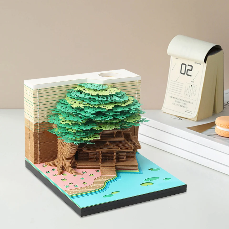 2026 Daily Calendar Desk Calendar 3D Art Calendar Sticky Notes ...